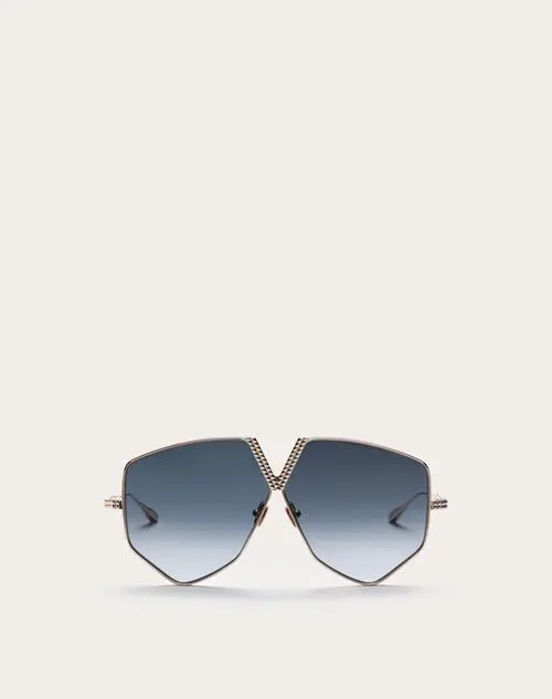 NWT - Valentino Garavani V-Hexagon Titanium Sunglasses Valentino - V - Hexagon Oversized Titanium Aviator  main image 3