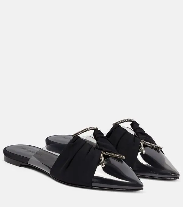 NENSI DOJAKA Crystal-embellished Slippers - Black