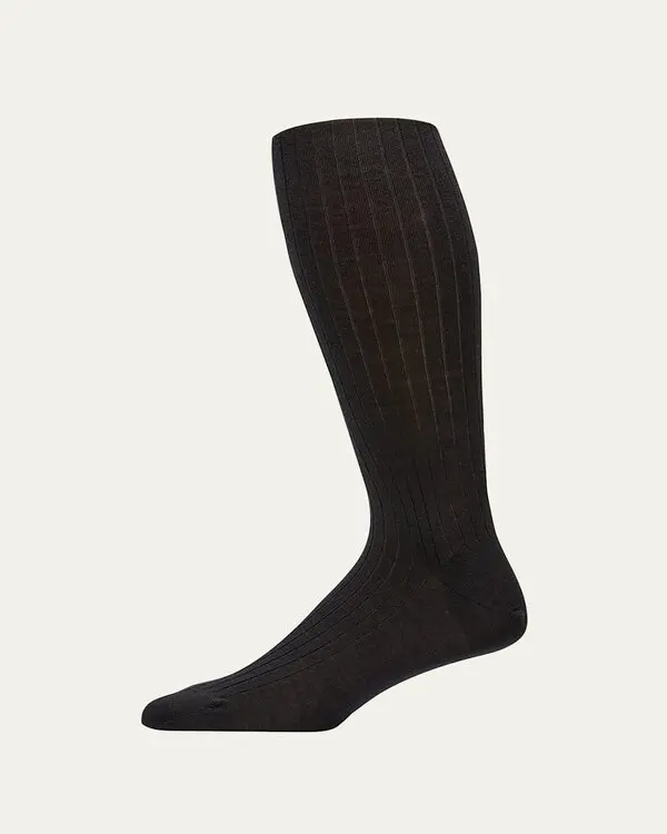 SOZZI CALZE Cashmere-silk Over-calf Socks - Black