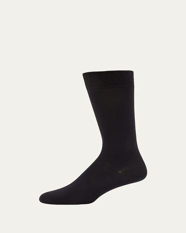 BRESCIANI Knit Crew Socks - Blue Pattern