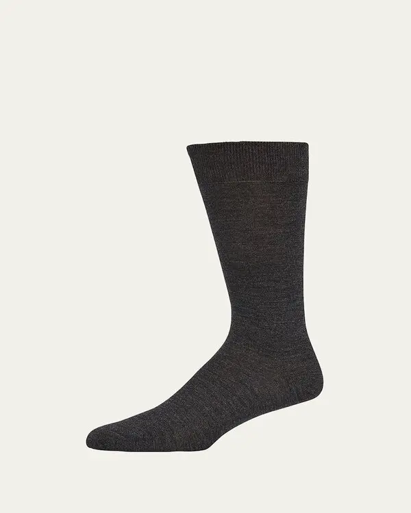 BRESCIANI Knit Crew Socks - Gray