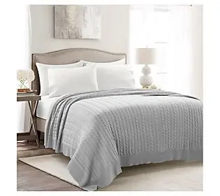 LUSH DECOR Cable Soft Knitted Blanket/coverlet Lush Dec Or