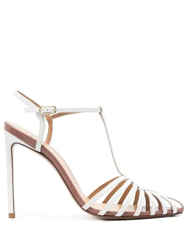 FRANCESCO RUSSO 115mm Strappy Pointed-toe Sandals - White