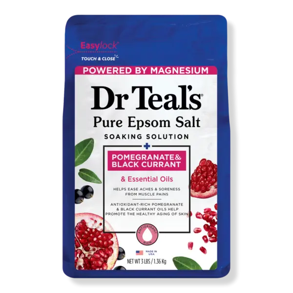 DR TEAL'S Pure Epsom Salt Soak, Pomegranate Oil & Black Currant