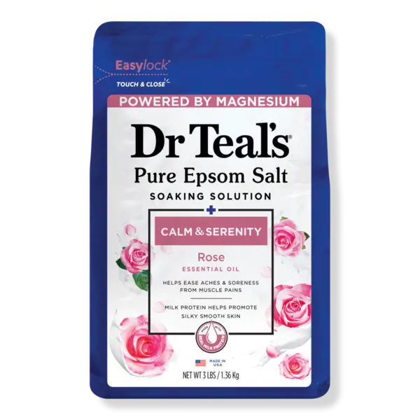 DR TEAL'S Pure Epsom Salt Soak, Calm & Serenity With Rose Essential Oil