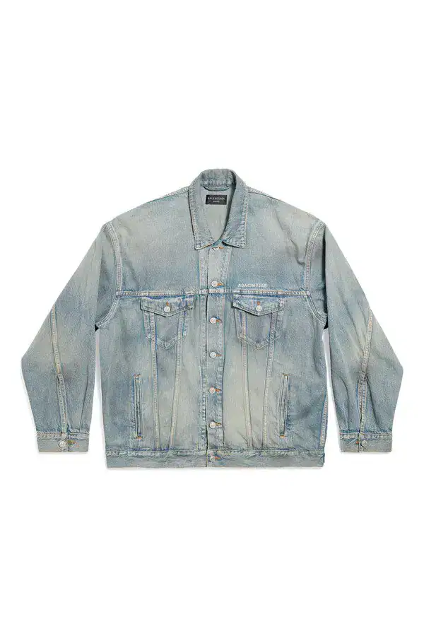 Balenciaga Mirror Oversized Jacket In Light - Blue | Editorialist
