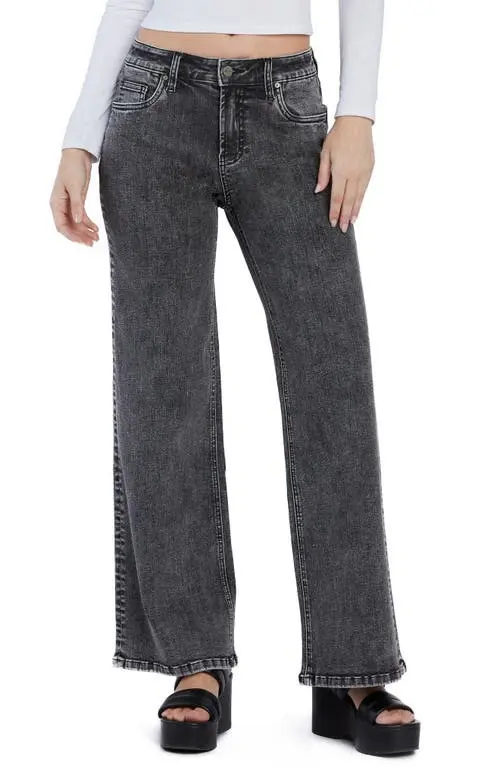 HINT OF BLU Happy Go Lucky Wide-leg Jeans - Stormy Grey