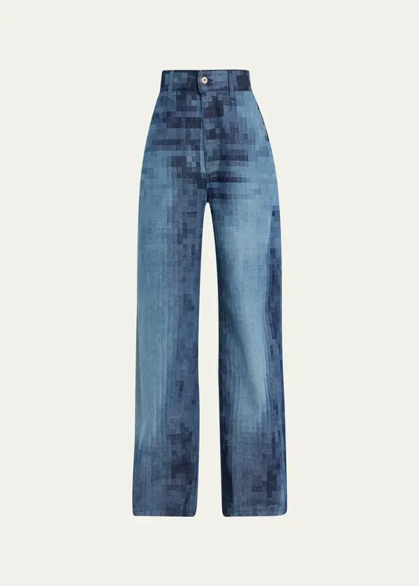 Buy Loewe Pixelated Baggy Jeans - Raw Denim At 40% Off | Editorialist