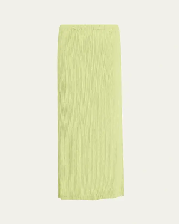 Issey Miyake Hatching Bottoms Pleated Skirt - Moegi Green