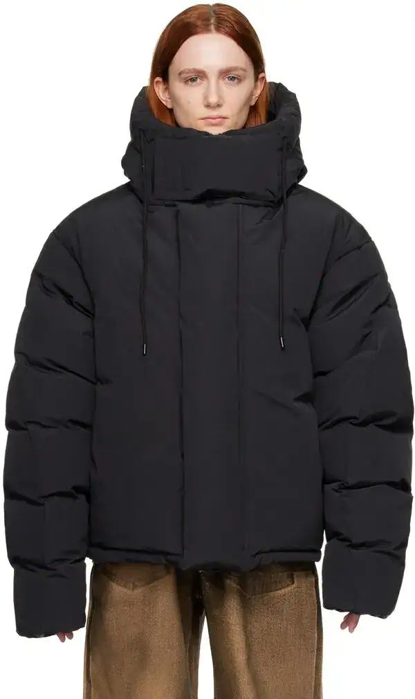 Entire Studios Black Soa Down Jacket In Soot - 47% Off | Editorialist