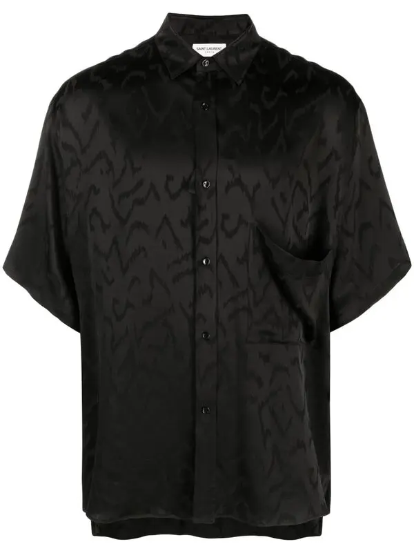Saint Laurent Patterned-jacquard Short-sleeve Shirt