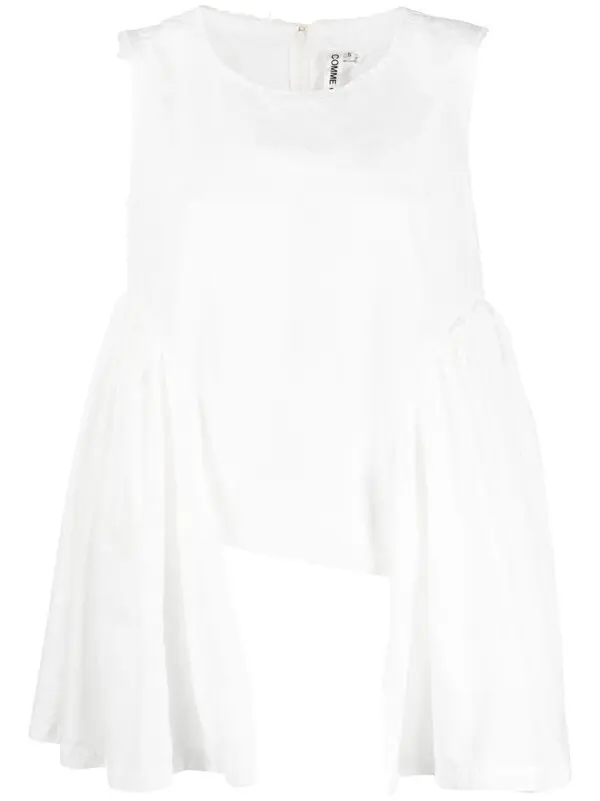 Comme Des Garçons Drape-detail Tank Top - White