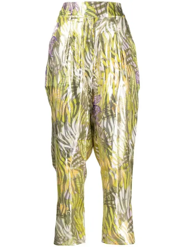 HAYLEY MENZIES Metallic Print Cropped Trousers