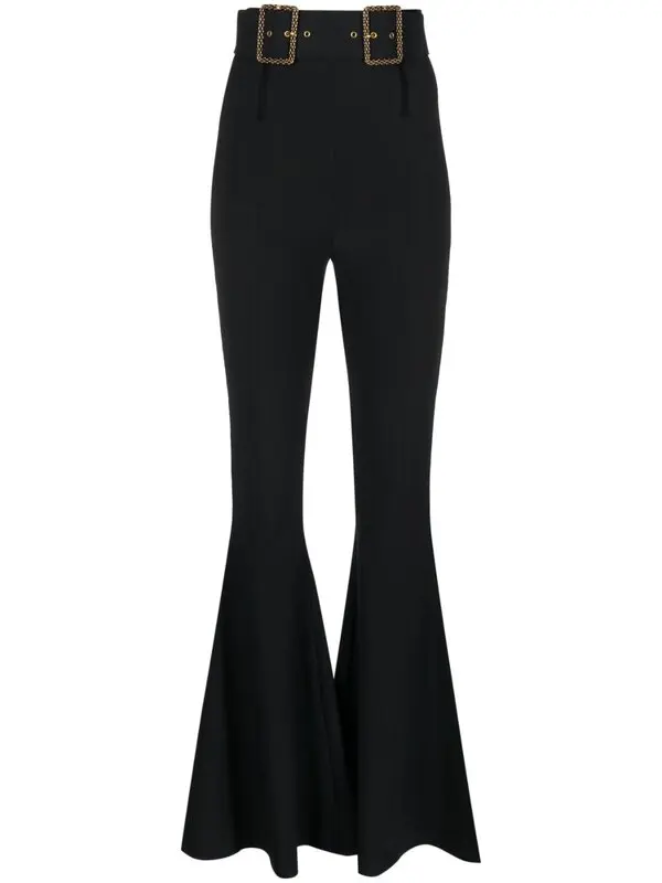 Elisabetta Franchi Belted Flared Trousers