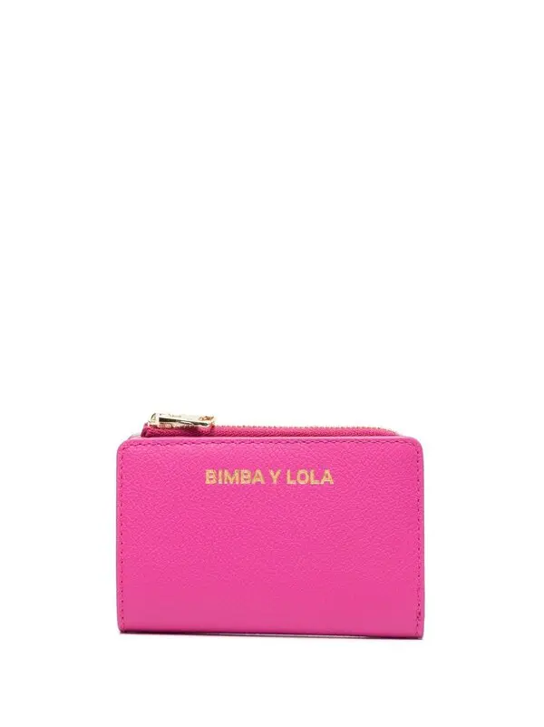 Bimba Y Lola Logo-Stamp Rectangular Leather Wallet In Pink 20