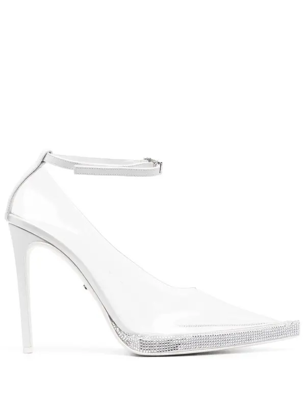 Gcds 125mm Crystal-embellished Leather Pumps