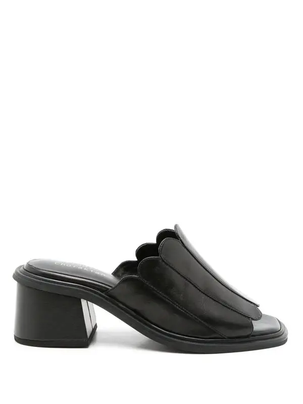 STUDIO CHOFAKIAN Studio 125 55mm Scalloped-edge Sandals - Black