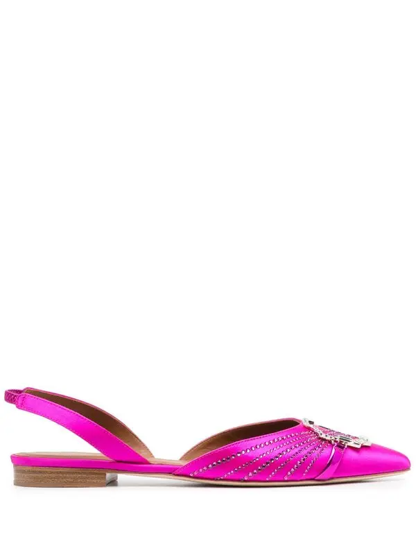 MALONE SOULIERS Crystal-embellished Ballerina Shoes