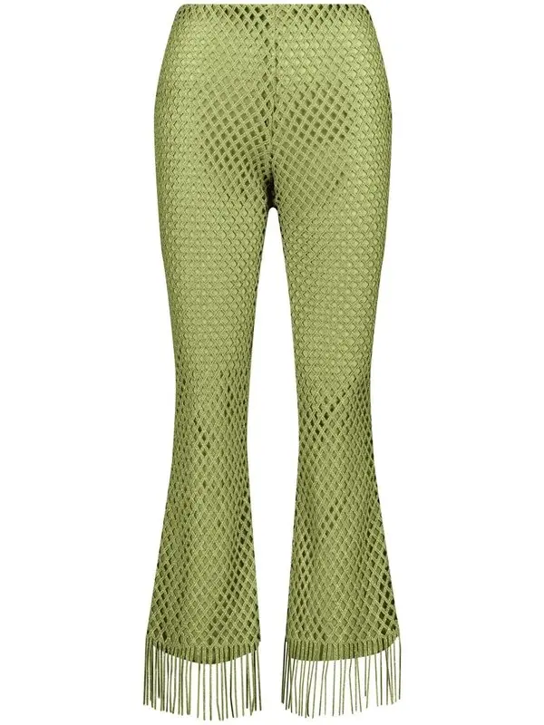 Giambattista Valli Fringed Macramé Flared Trousers