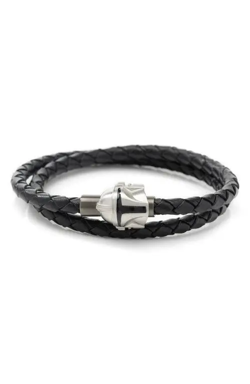 CUFFLINKS, INC. Braided Leather Bracelet - Silver