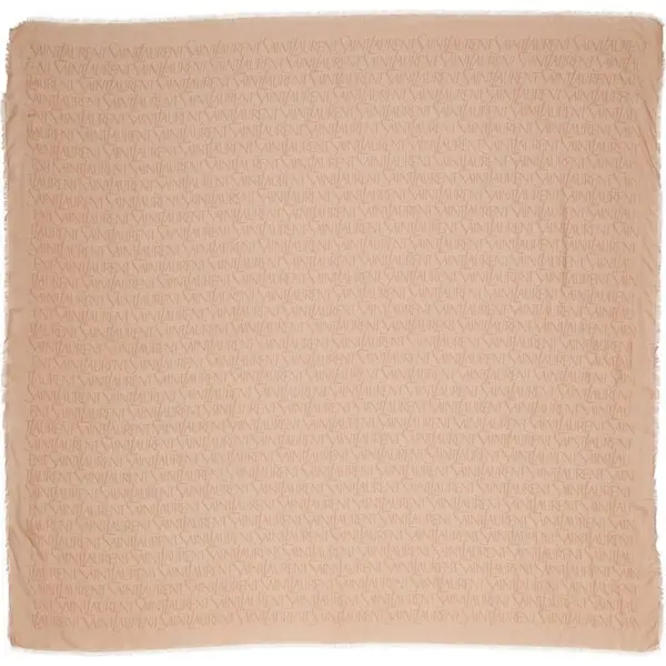 Saint Laurent Grand Carre Modal & Cashmere Scarf - Beige/ Light Brown