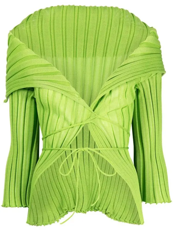 A. ROEGE HOVE Ara Wide-collar Wrap Cardigan - Green