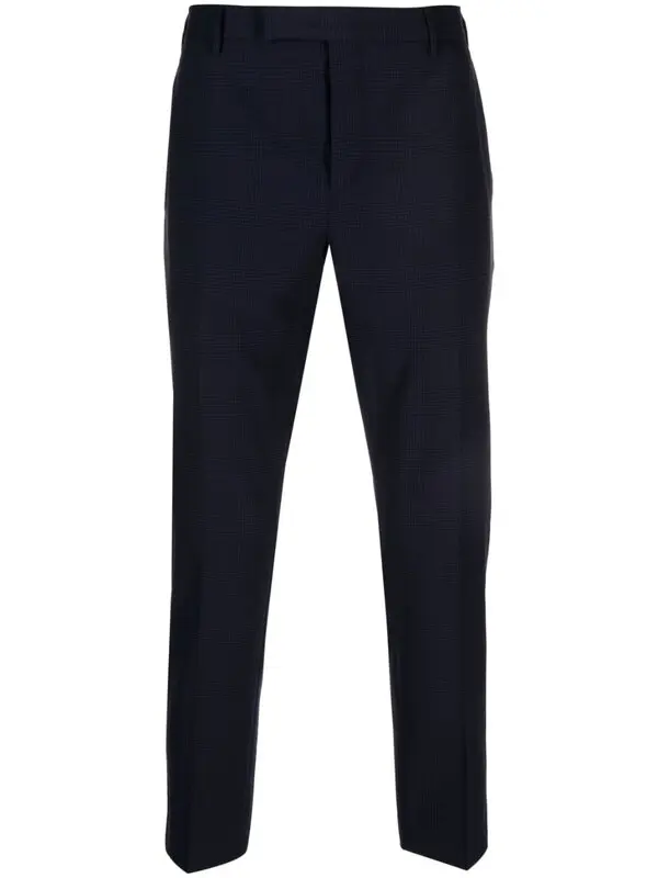 PT TORINO Check-print Trousers - Blue