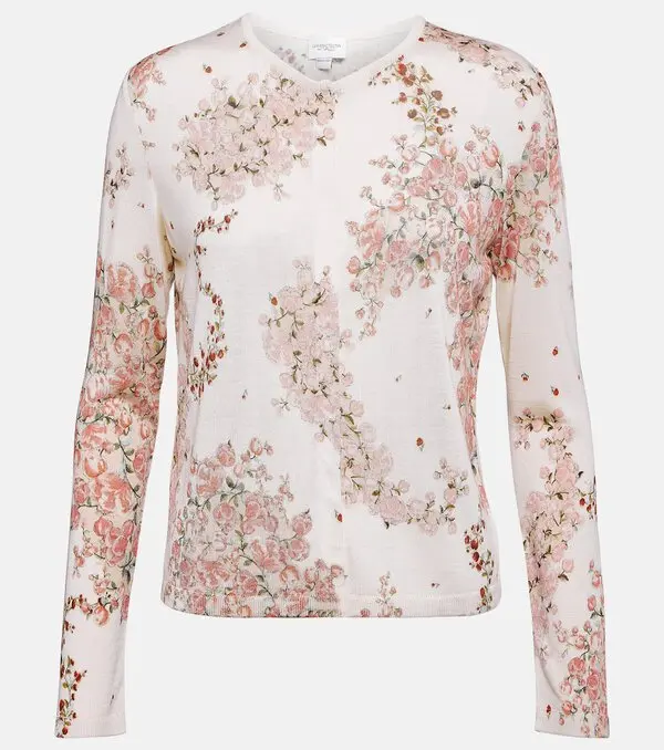 Giambattista Valli Floral Cashmere And Silk Cardigan - Multicoloured
