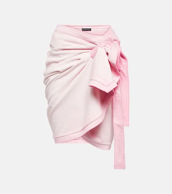 Y/project Embroidered Cotton Terry Miniskirt