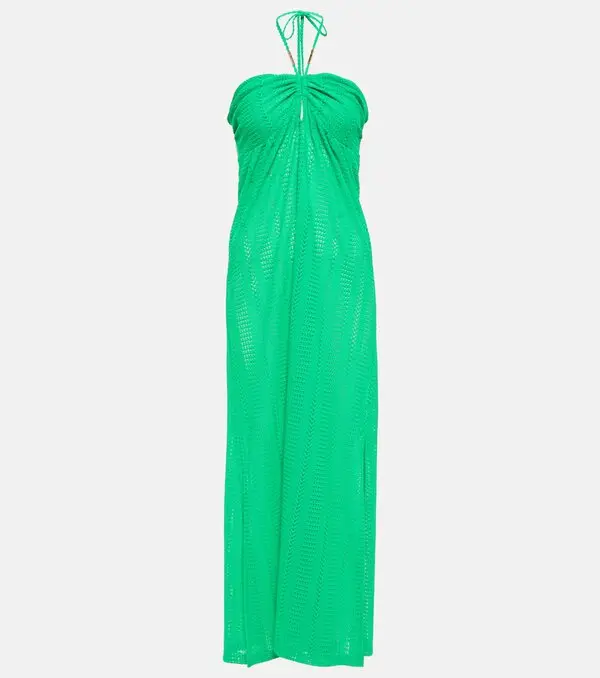 Melissa Odabash Mila Halterneck Beach Dress In Green - 30% Off |  Editorialist