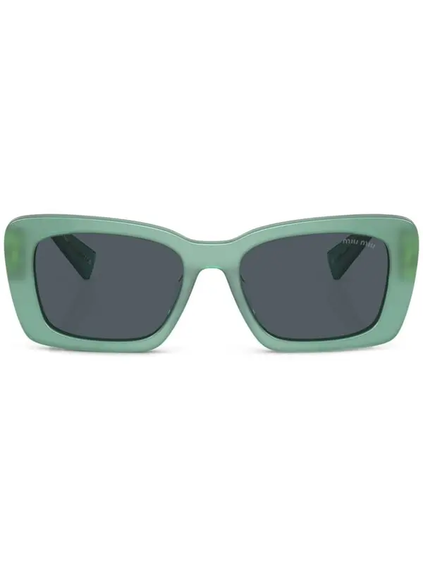 Miu Miu Rectangle-frame Sunglasses - Green