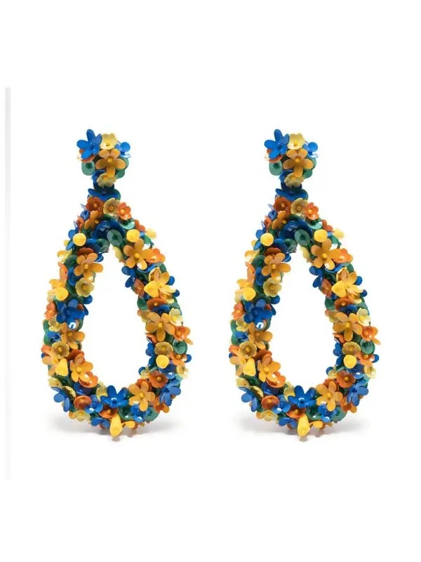 La DoubleJ Confetti Macro Flower Drop Earrings