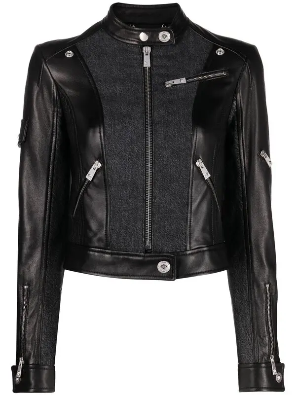 Versace Panelled Biker Jacket