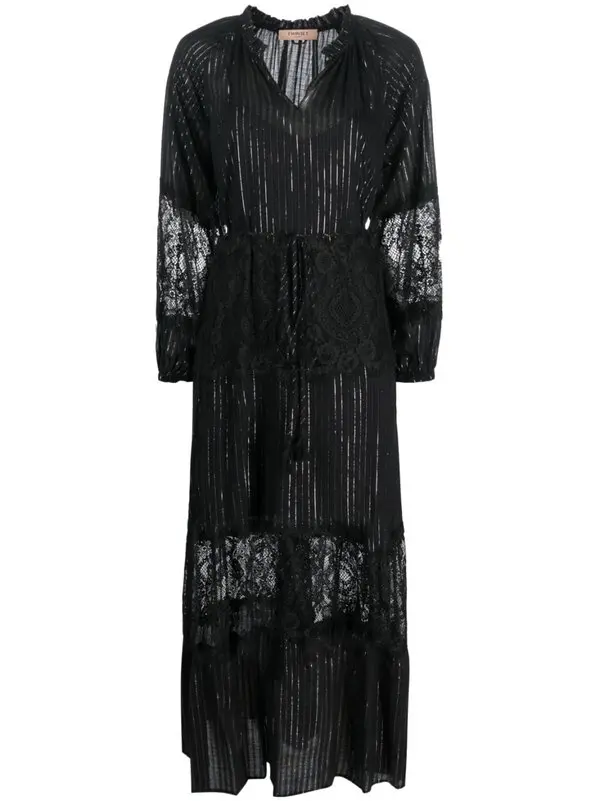 chinese dress ladies GALA LACE Kaftan Black – From.angie main image 0