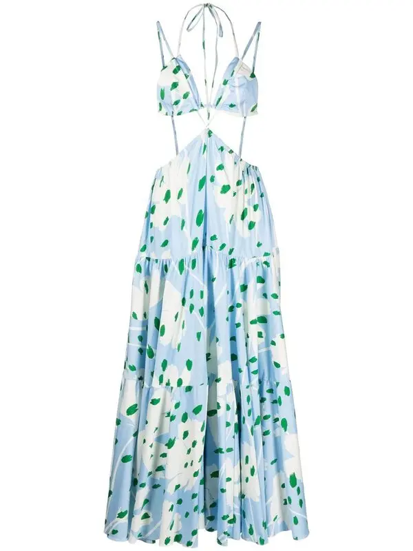 Monse Floral-Print Cut-Out Maxi Dress In Blue - 47% Off | Editorialist
