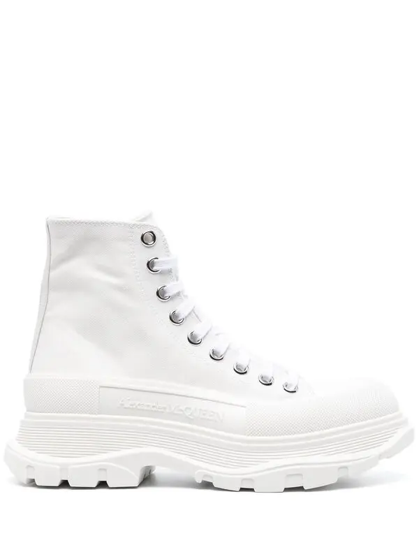 Alexander McQueen Tread Slick Lace-up Boots - White