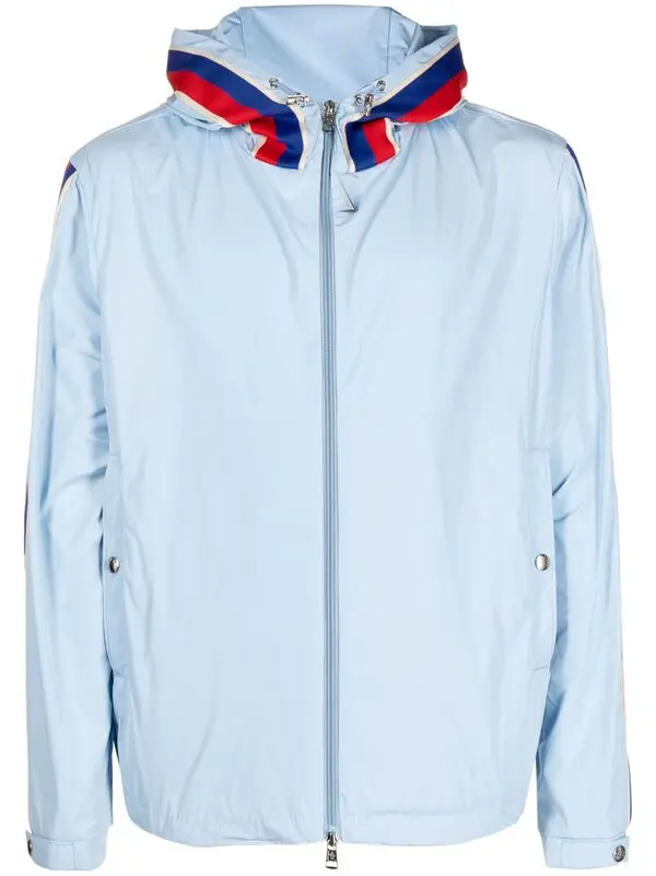 Moncler Rukbat Logo-patch Hooded Jacket - Blue | Editorialist