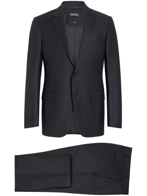 Zegna Trofeo Single-breasted Wool Suit - Blue