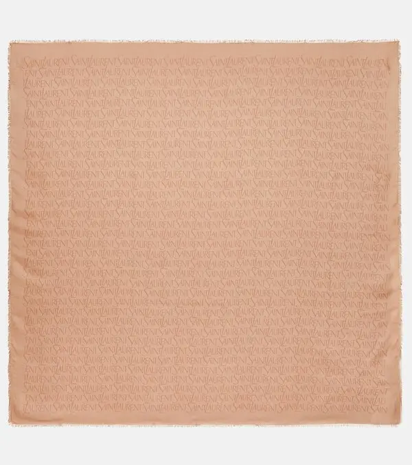 Saint Laurent Printed Modal And Cashmere Scarf - Beige