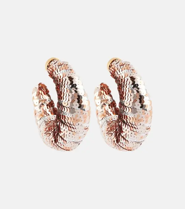 TOM FORD Croissant Sequined Hoop Earrings