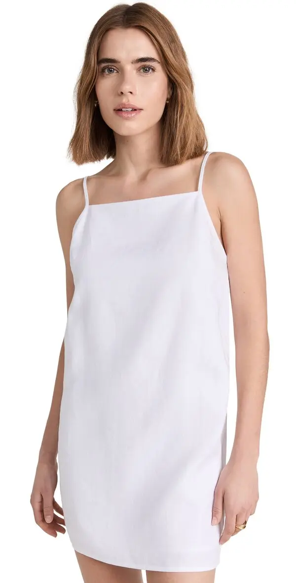 Reformation Kienna Mini Linen Dress In White - 50% Off | Editorialist