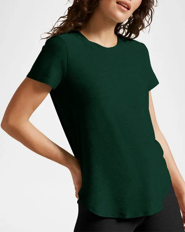 Beyond Yoga On The Down Low Tee - Grey Sage Heather
