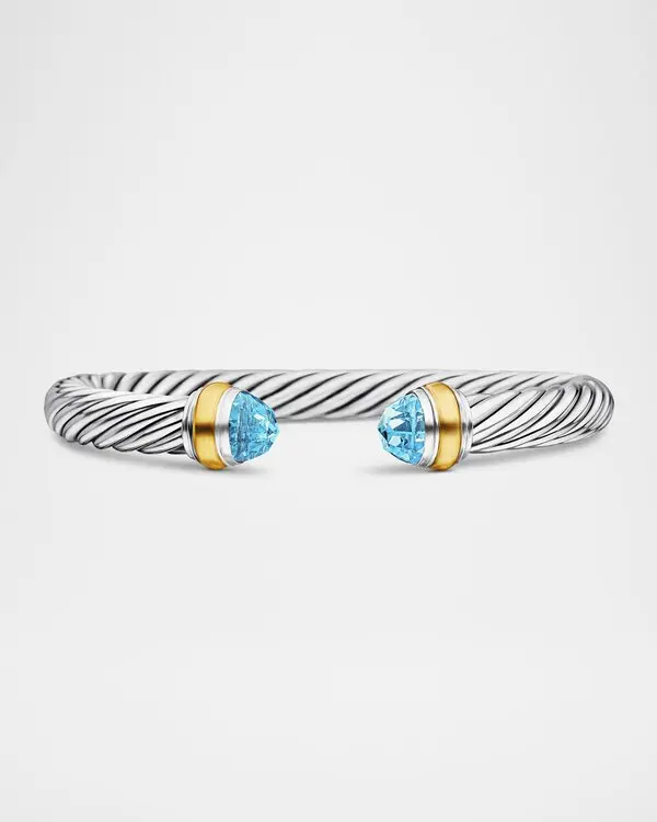David Yurman Cable Collection Bangle - Blue Topaz