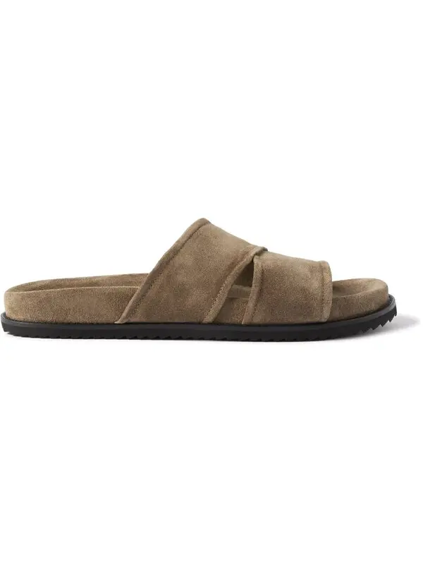 Mr P. David Regenerated Suede Evolo® Sandals In Brown - 60  display picture 1