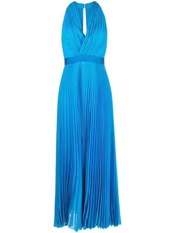 pinko pleated maxi dress Long pleated dress with slit