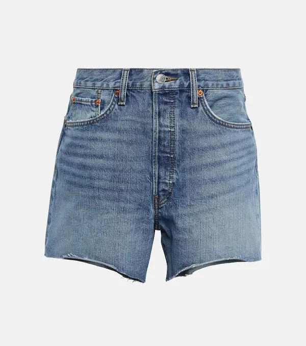 RE/DONE 90s Low Slung Denim Shorts - Blue