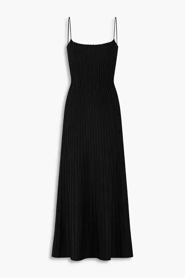 casasola carlotta ribbed midi dress Ivory Carlotta ribbed stretch-knit midi dress