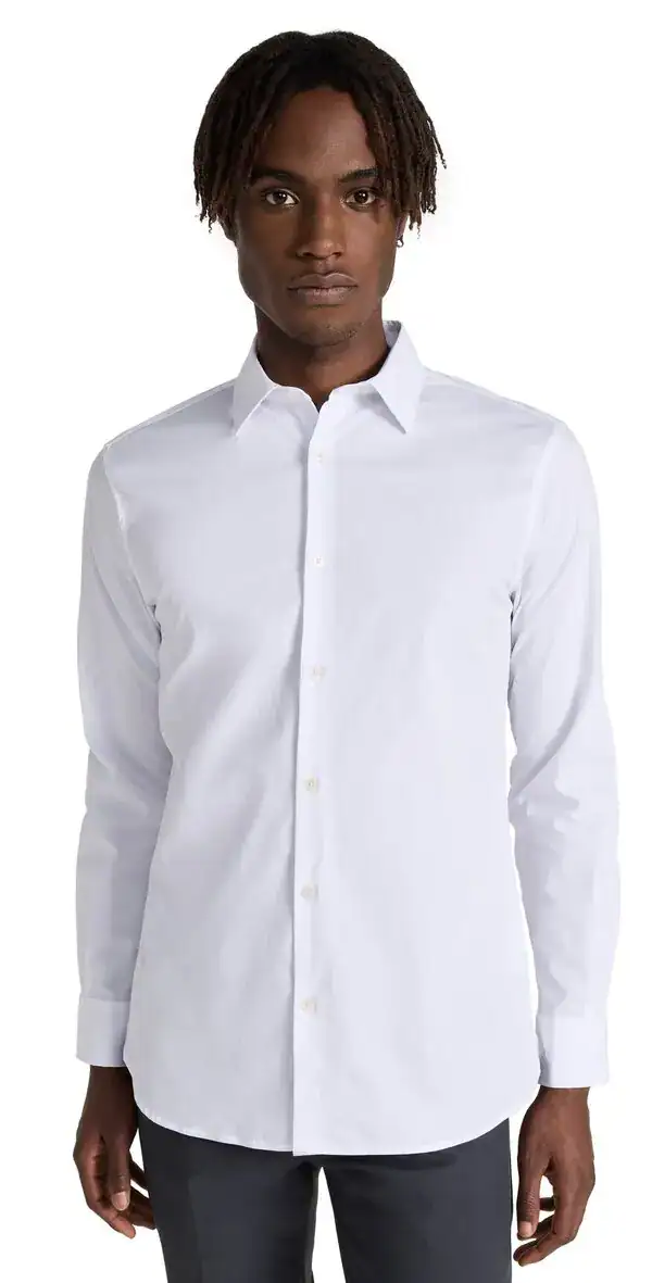 Club Monaco Stretch Poplin Dress Shirt In White - 50% Off | Editorialist