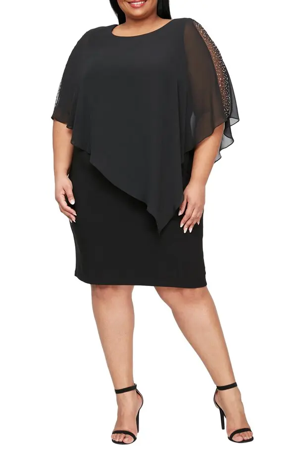 Sl Fashions Embellished Sheath Dress - Black | Editorialist