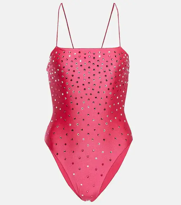 Oseree OséRee Gem Embellished Swimsuit In Pink 30% Off